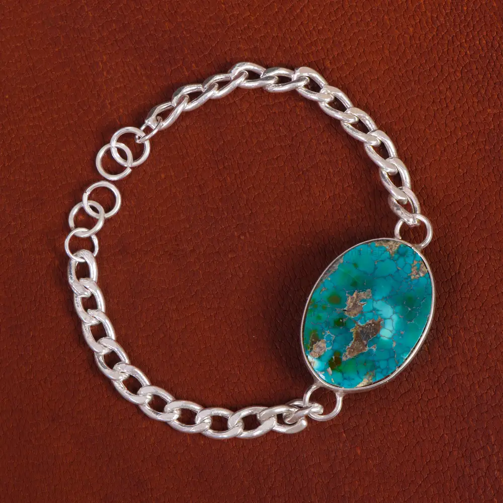 دستبند فیروزه مردانه کد 15997 – جواهری مشاهیر